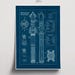 Spacex Starship Blueprint Poster: Aerospace Wall Art, Space Theme Print ...