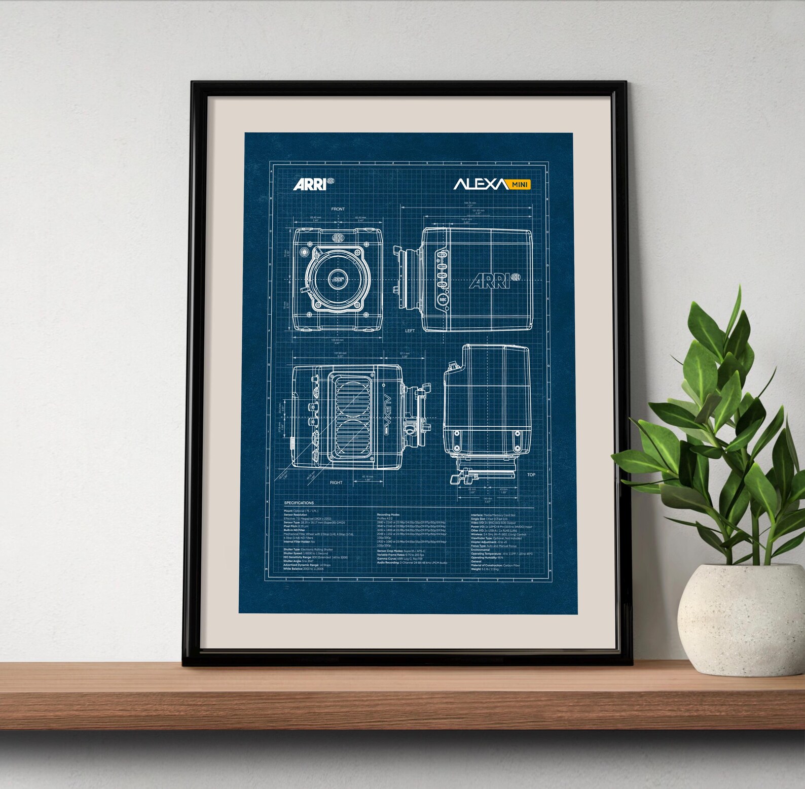 Arri Alexa Mini Camera Blueprint Poster: Studio Decor, Filmmaker Gift ...