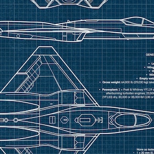 YF-23 Airplane, Northrop YF-23, Blueprint, Military Aviation, Aircraft ...