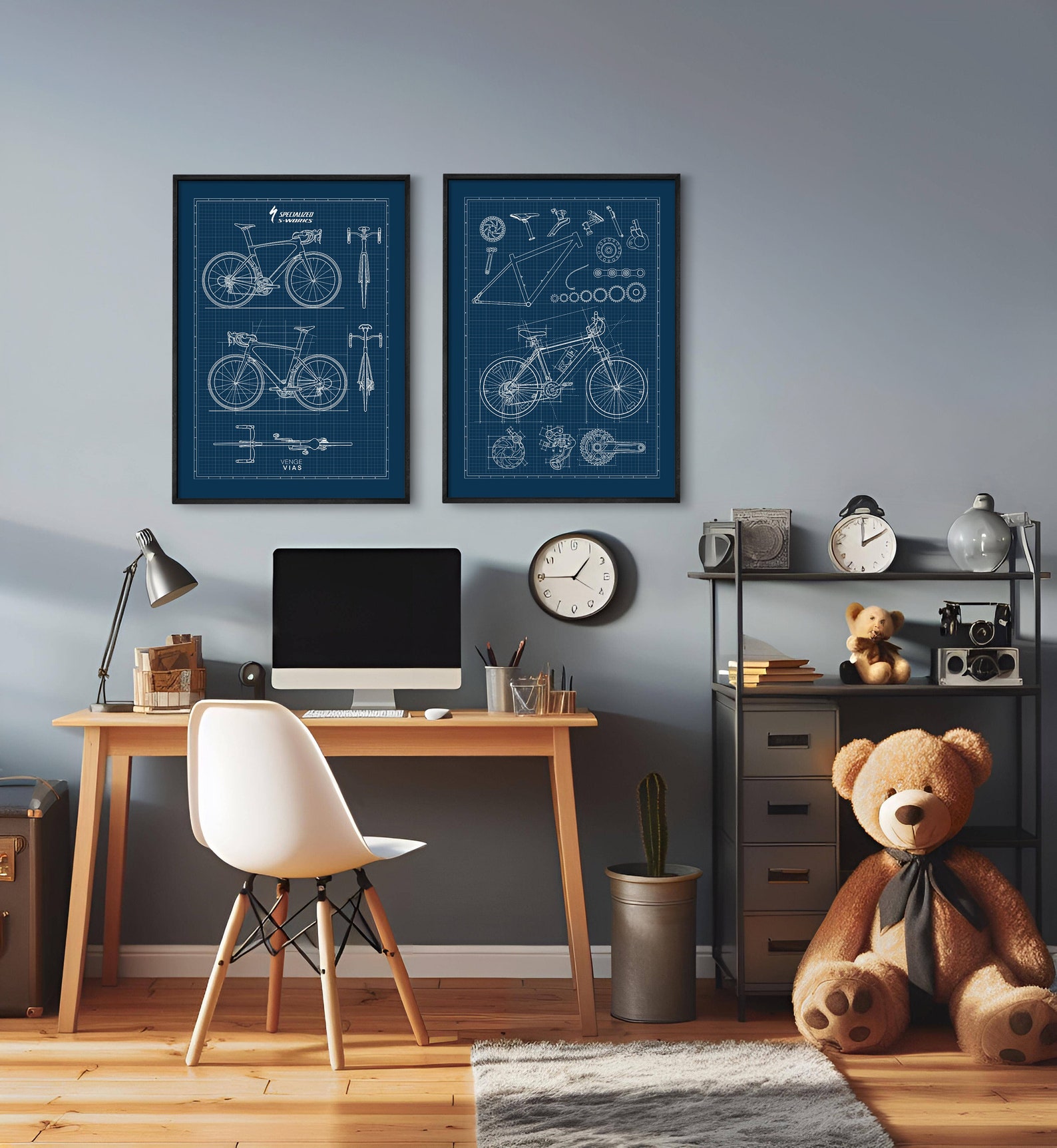 Bicycle Poster, Blueprint Poster, Mtb Bike Blueprint Poster, Bike Gift ...