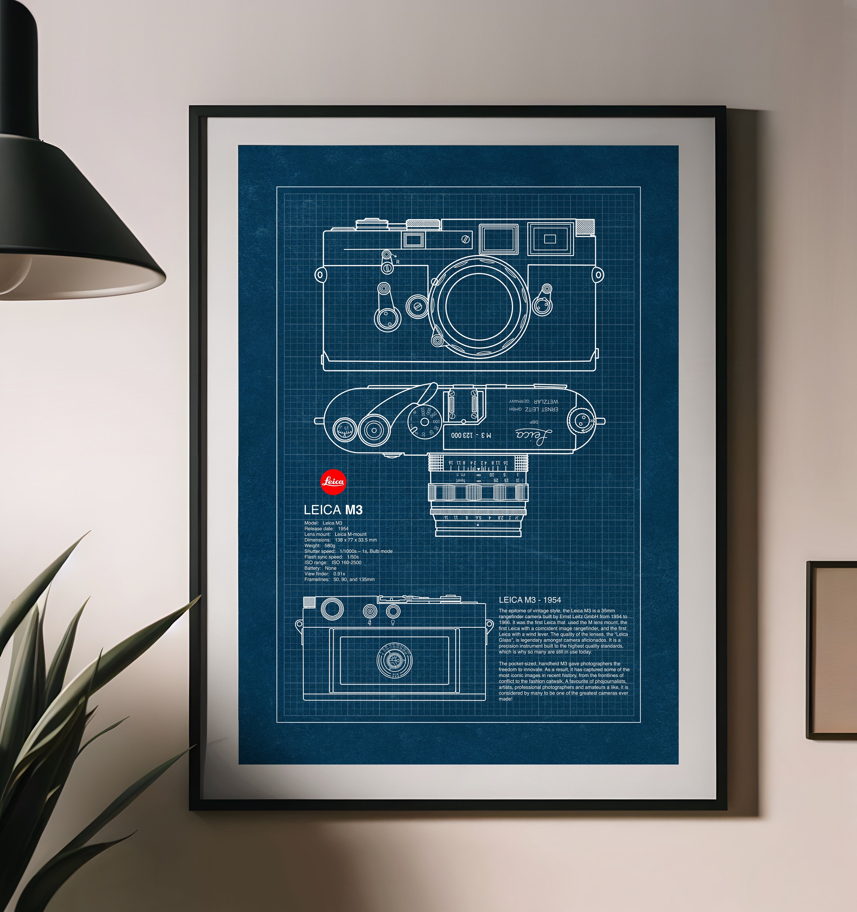 Leica M3 Camera, Blueprint Poster, Vintage Camera, Camera Poster, Gift ...