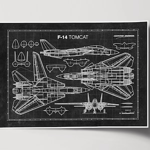 F-14 Tomcat, Blueprint, Aviation, Military Gift, Marine Corps Aviation ...