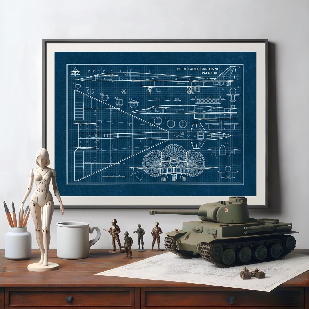 XB-70 Valkyrie, Airplane, Blueprint Poster, Aircraft, Aviation Print ...