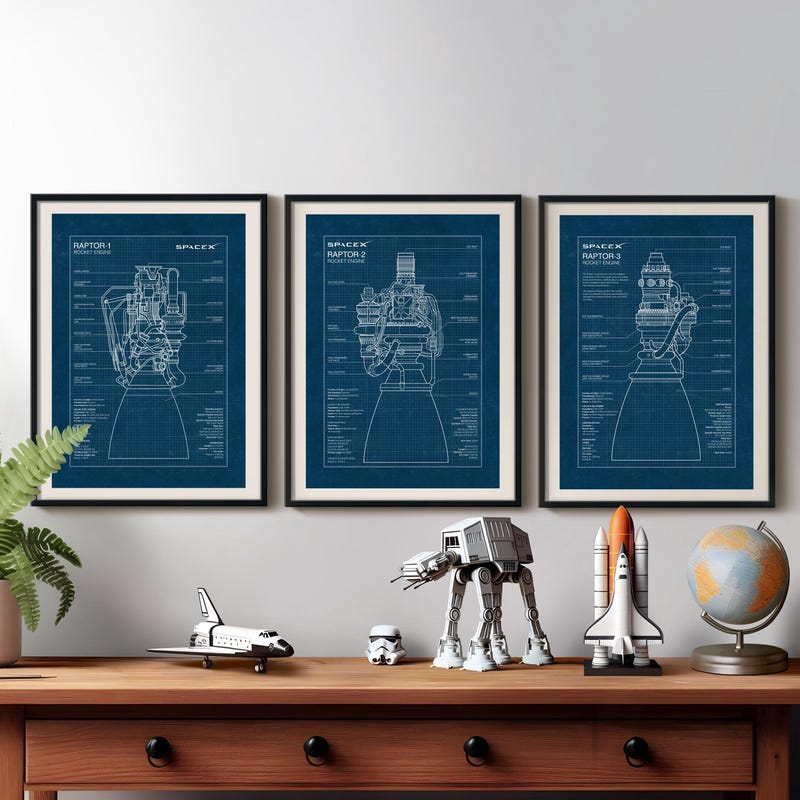 Engine Blueprint Posters - Etsy