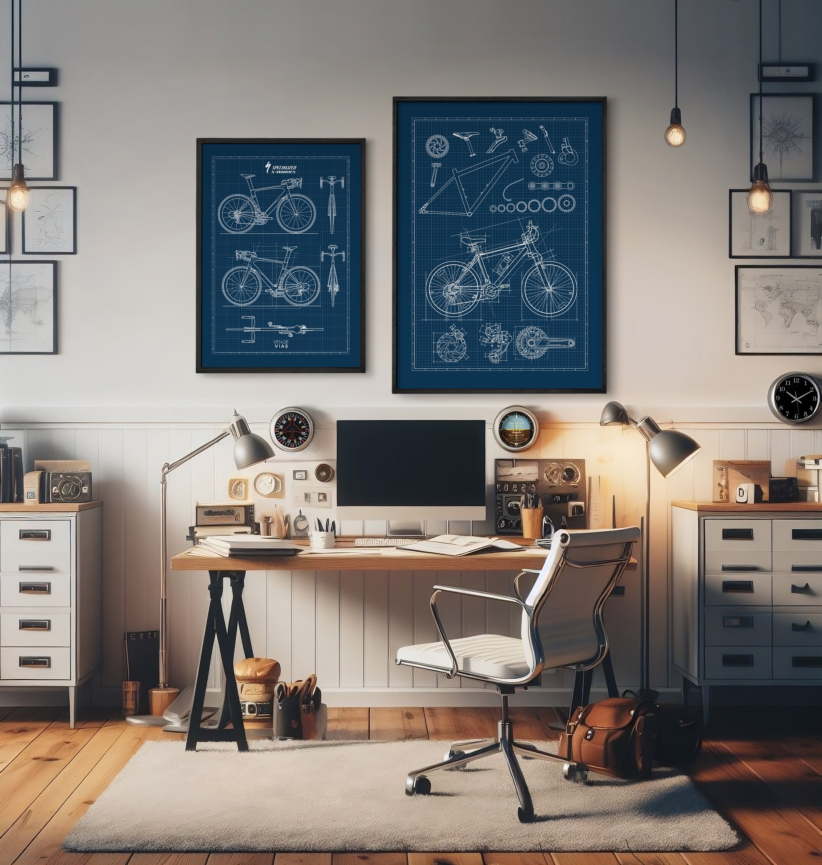 Bicycle Poster, Blueprint Poster, Mtb Bike Blueprint Poster, Bike Gift ...