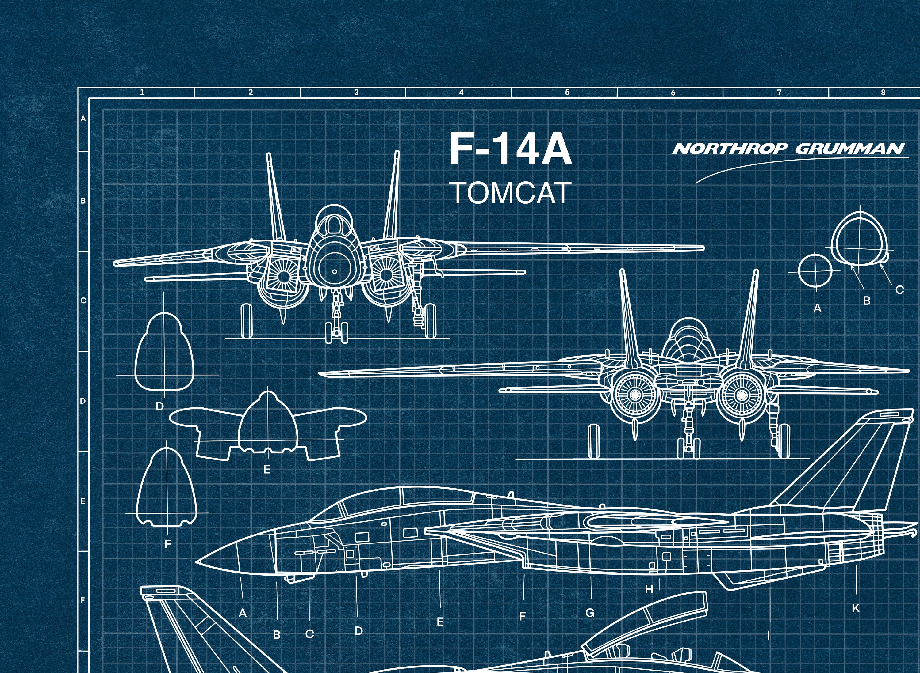 F-14 Tomcat Fighter Jet, Blueprint Poster, Patent Print, Aviation Gift ...