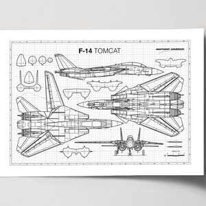 F-14 Tomcat, Blueprint, Aviation, Military Gift, Marine Corps Aviation ...