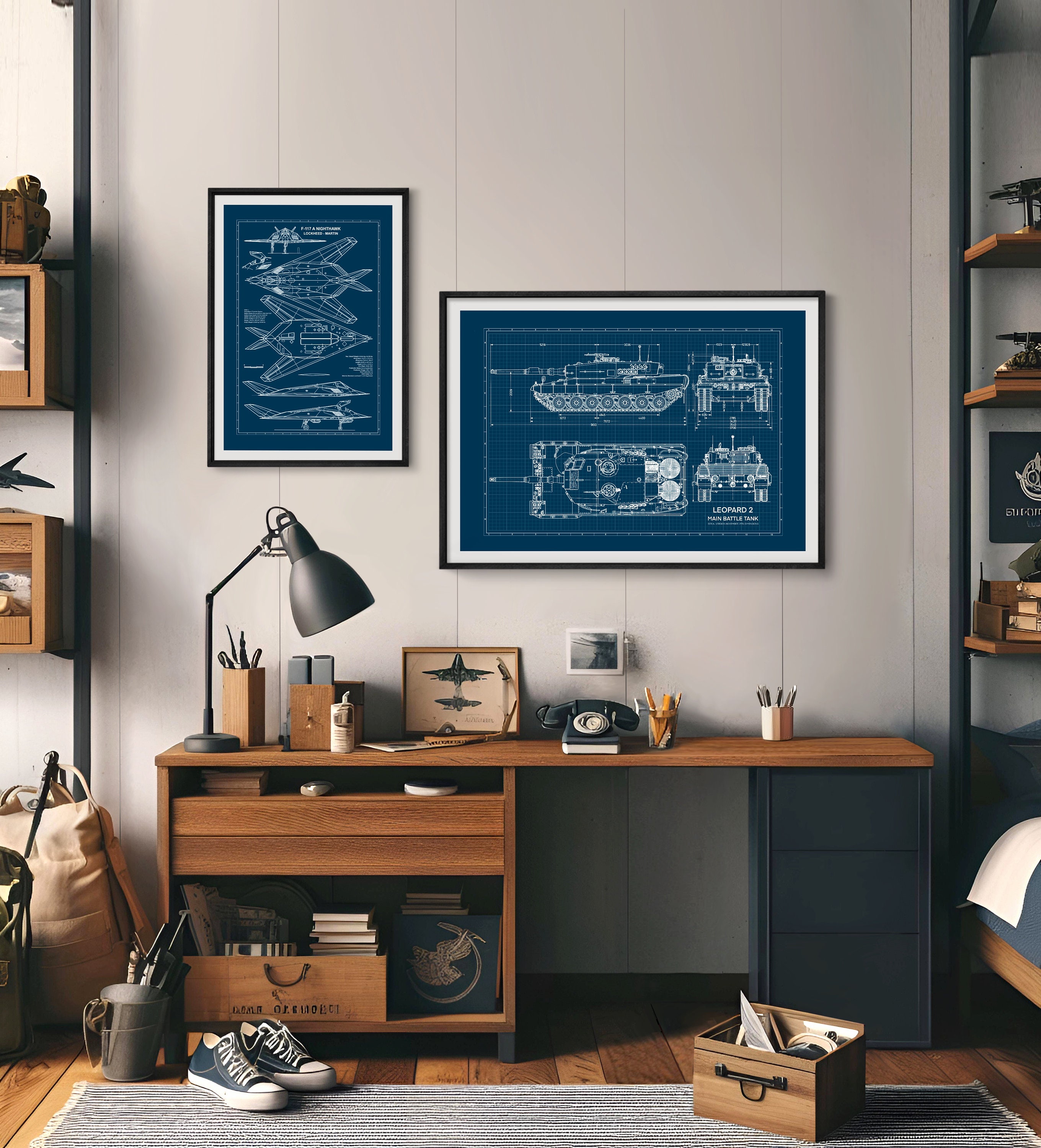 Leopard-2 Main Battle Tank Poster, Blueprint Poster, Tank Blueprint ...