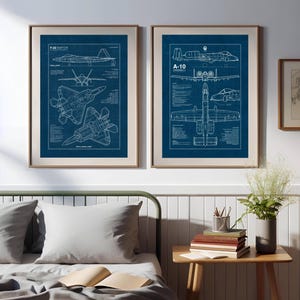 A-10 Warthog Blueprint: USAF Aviation Art, Military Jet Technical ...