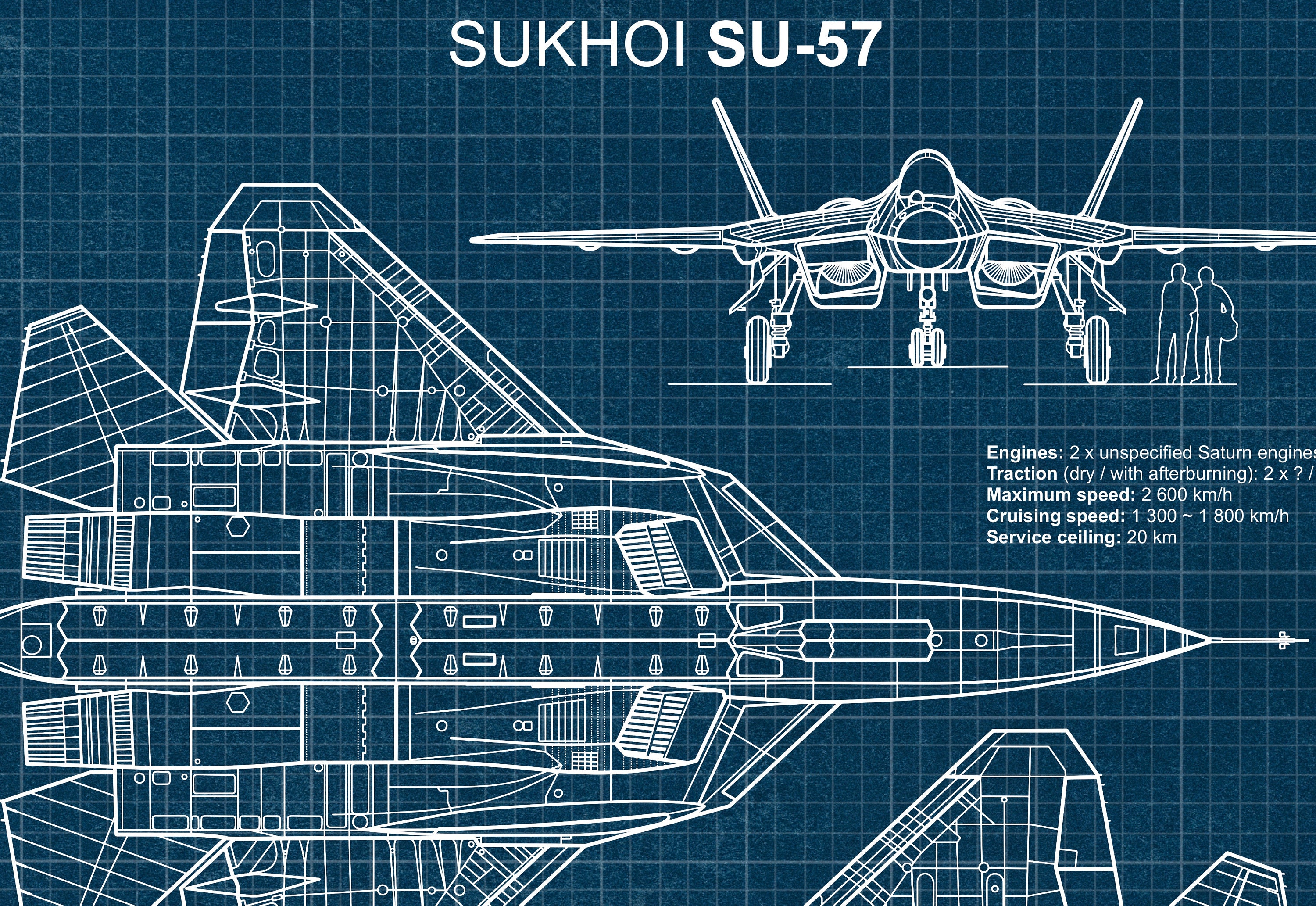 Sukhoi Su-57 Aircraft Poster, Blueprint Poster, Aviation Gift, Aviation ...