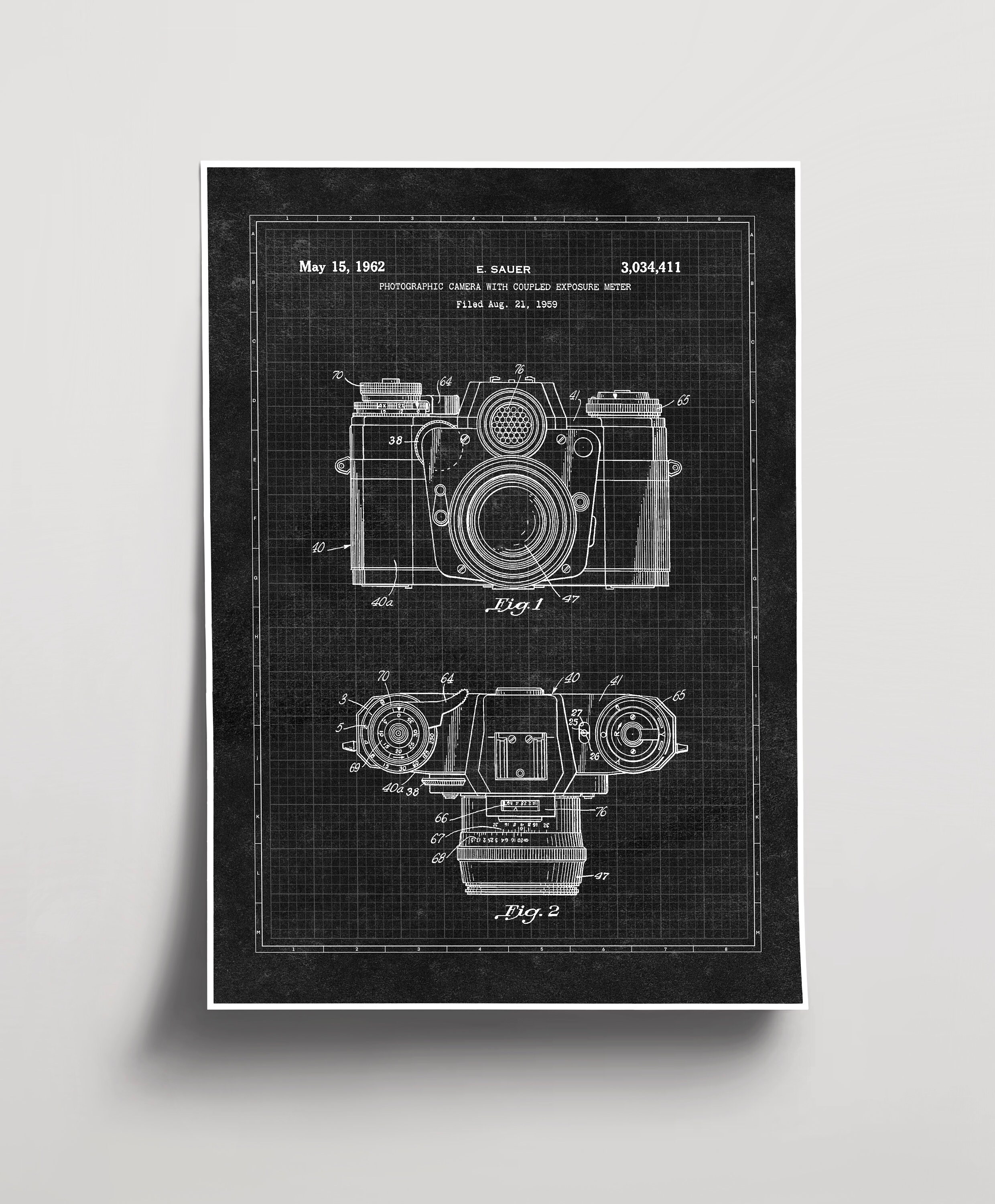 Classical Camera Poster, Blueprint Poster, Vintage Camera Blueprint ...