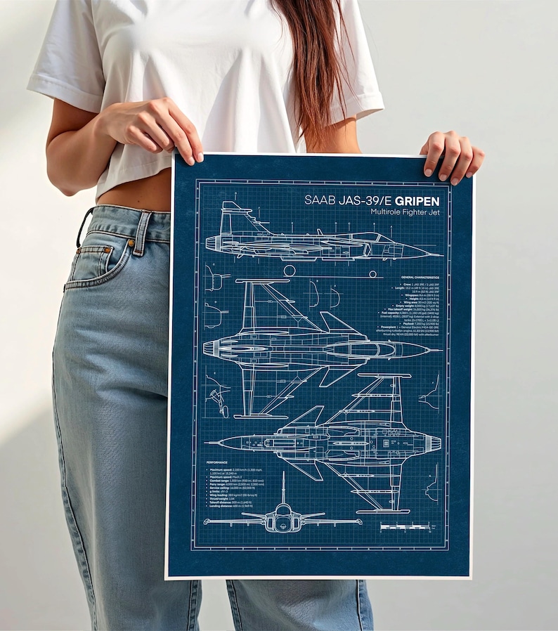 Saab JAS-39 Gripen Aircraft Poster: Aviation Wall Art (digital Download ...