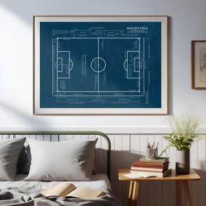 Soccer Field, Football Field Blueprint, FIFA, Football Decor, Diagram ...