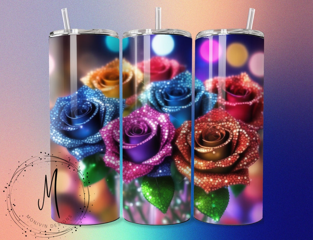 Seamless Bedazzled Bouquet: Sparkling Roses in Rhinestone Brilliance ...
