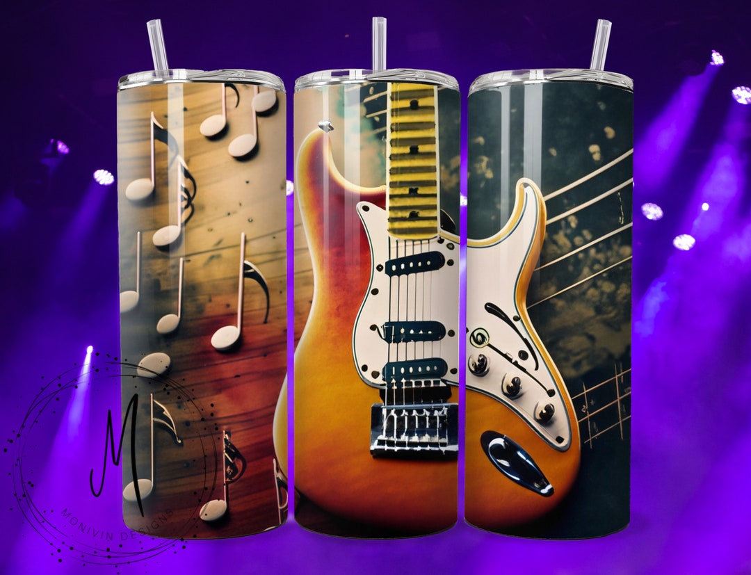 Stratocaster Guitar 20oz Tumbler Wrap PNG Digital File for Sublimation ...