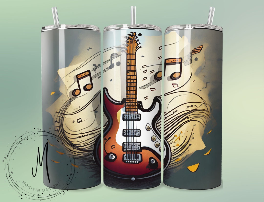 Seamless Stratocaster Guitar 20oz Tumbler Wrap PNG Digital File for ...