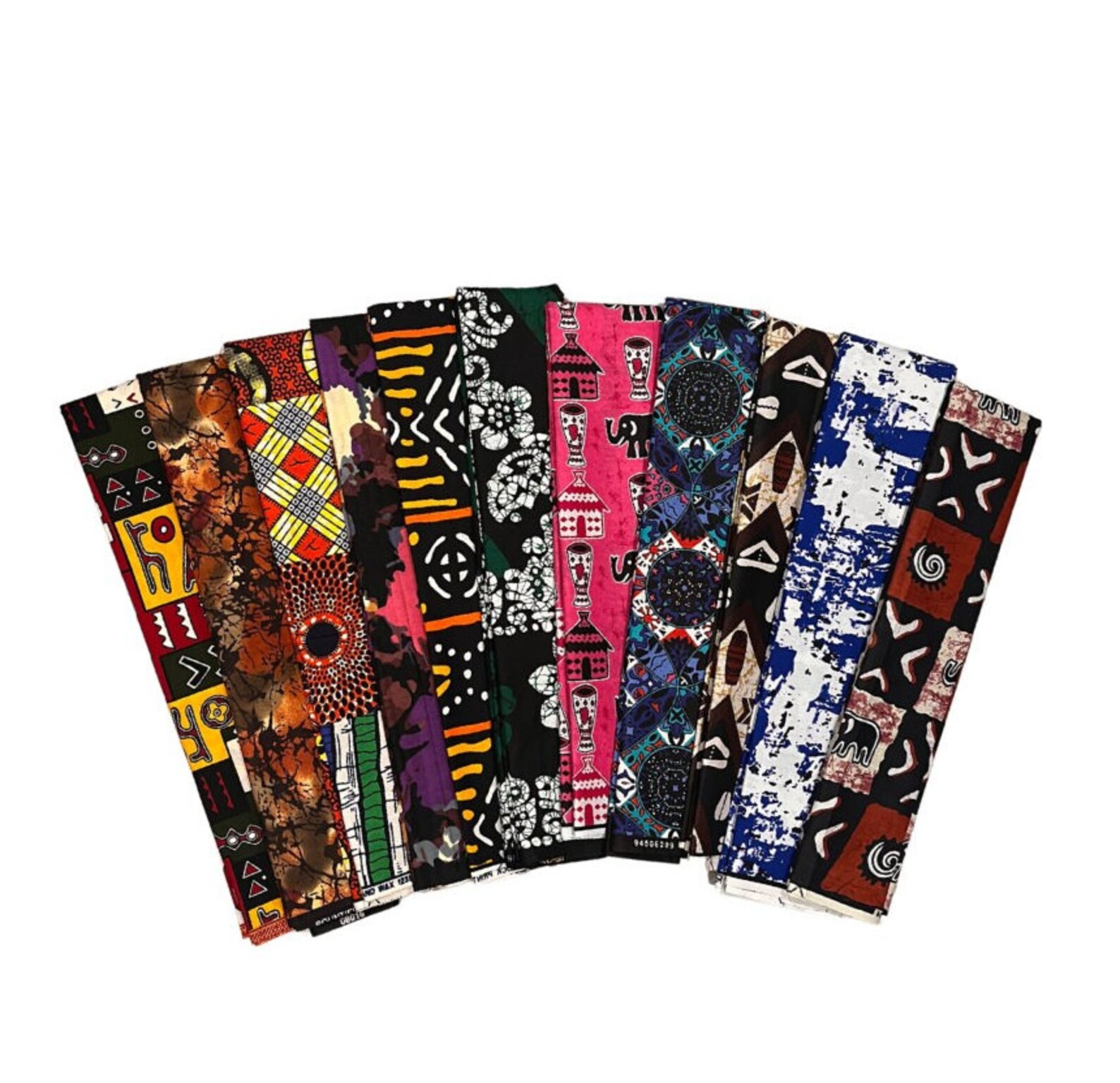 Jelly Roll African Print Fabric Strips in Different Patterns, Ankara ...