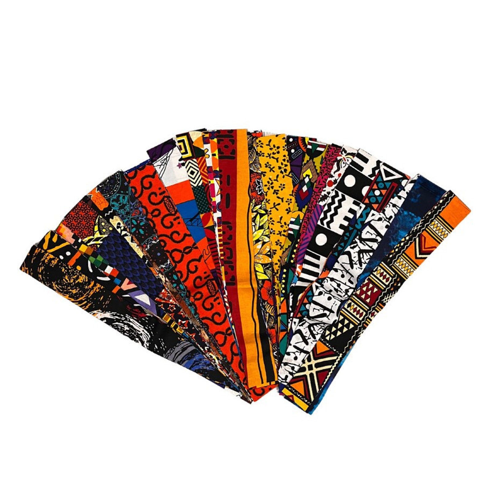 Jelly Roll African Print Fabric Strips in Different Patterns, Ankara ...