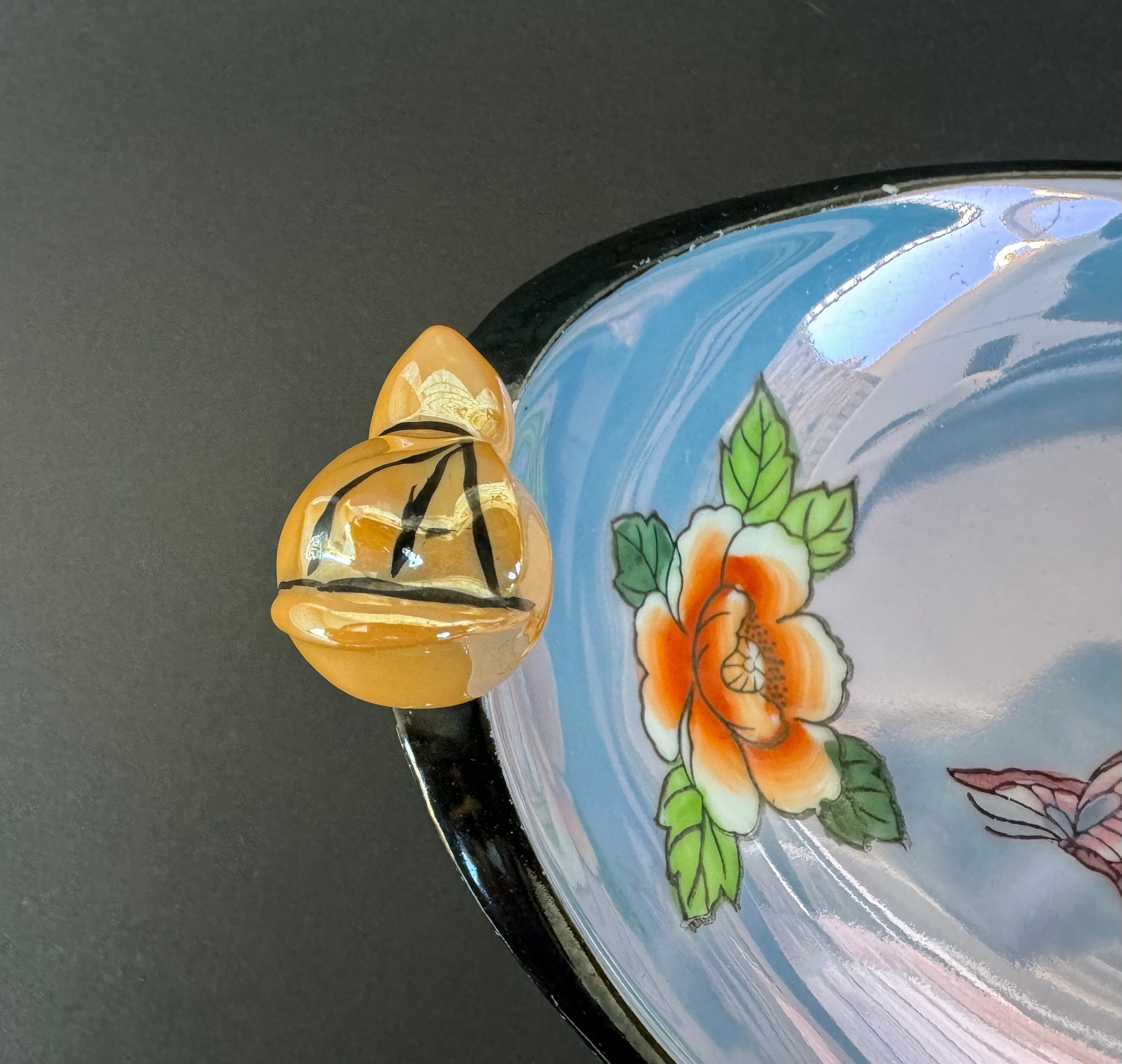 Vintage Noritake Hand Painted Art Deco Lusterware Condiment/trinket ...