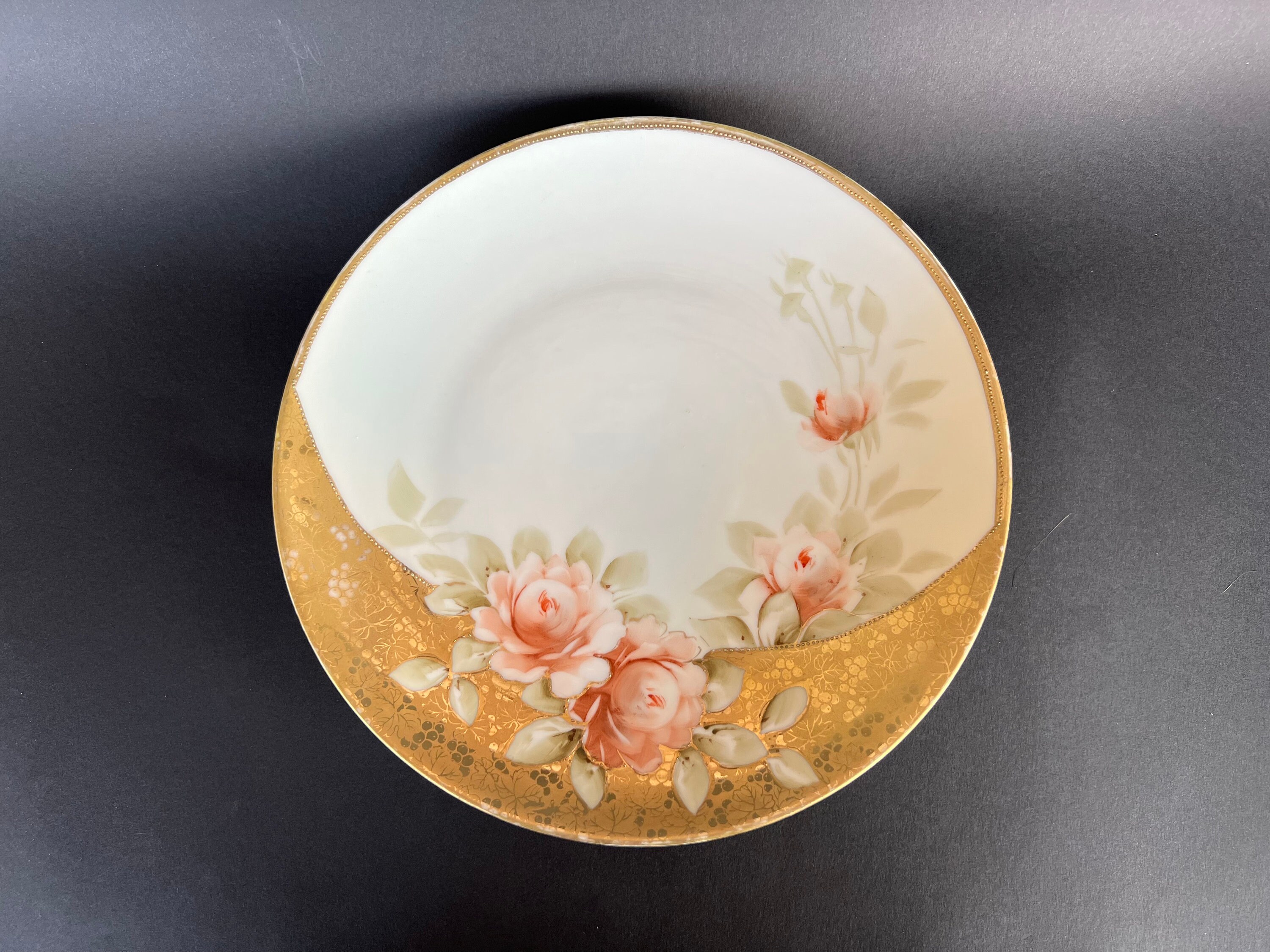 Antique Nippon Hand Painted Gold Beaded Plate Wall Plaque - Etsy