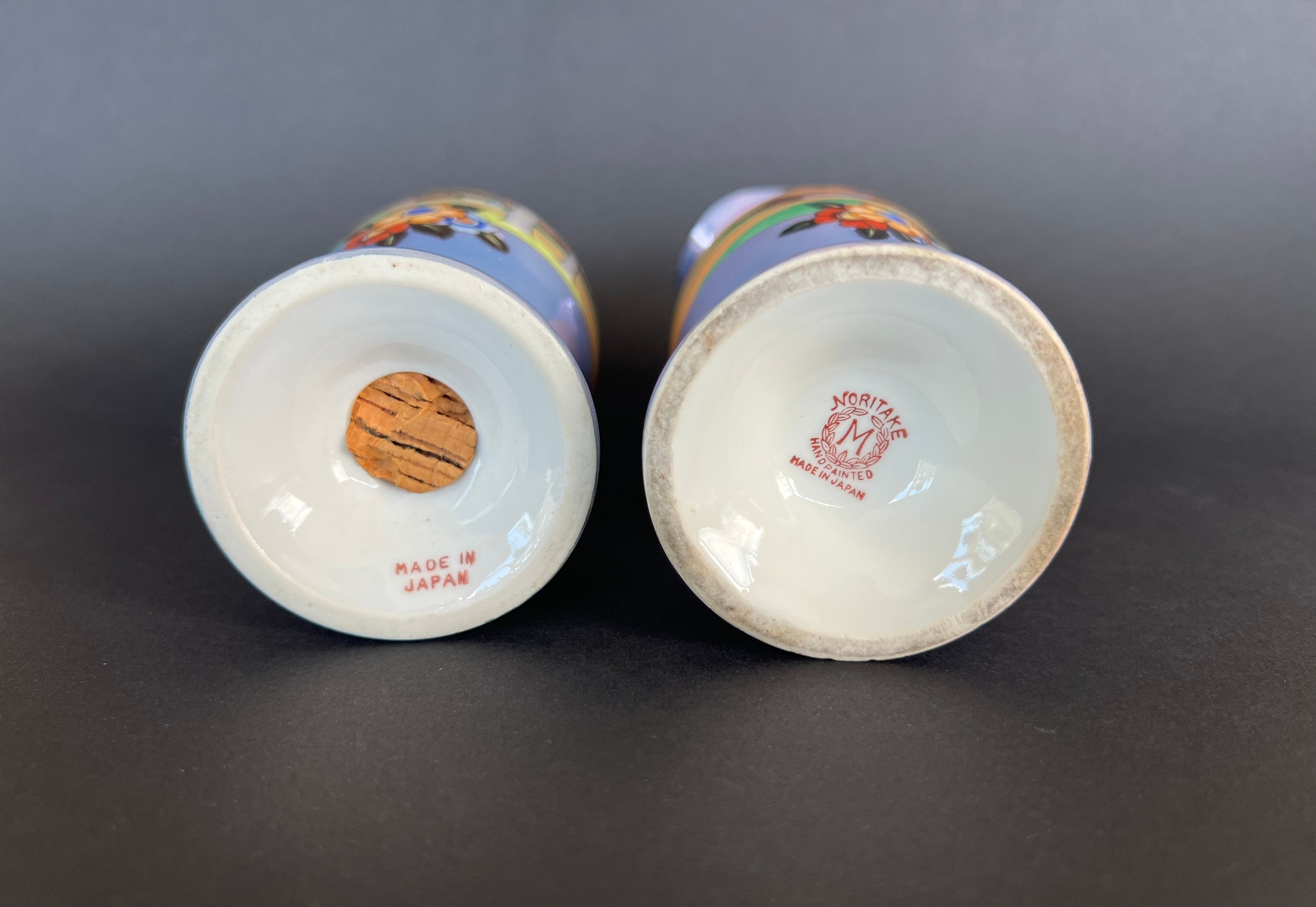 Vintage Noritake Blue Lusterware Hand Painted Sugar and Creamer Berry ...