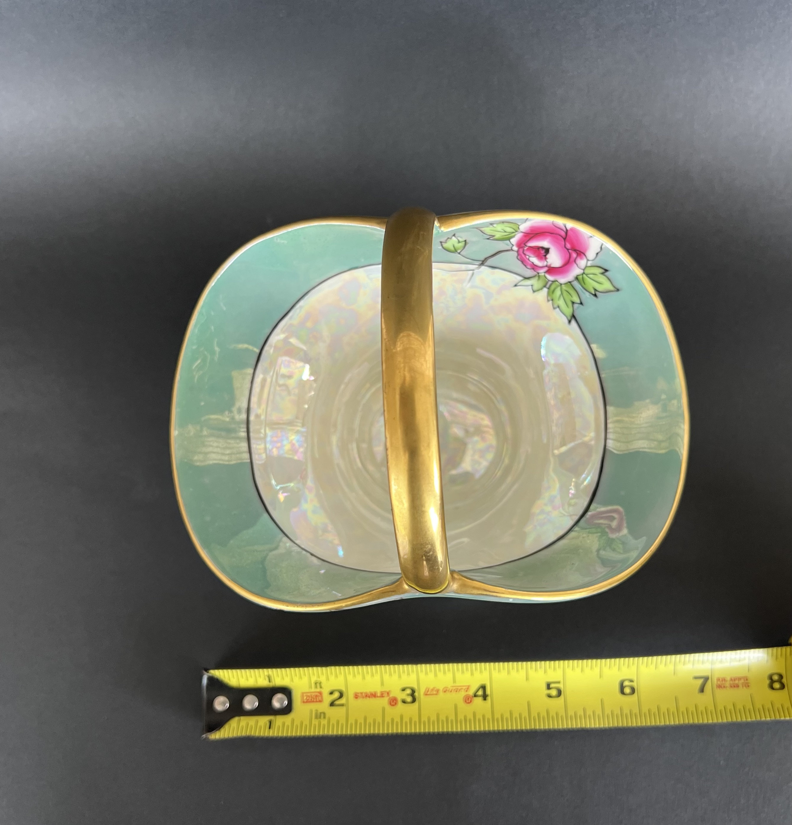 Vintage Hand Painted Noritake Lusterware Handled Basket Bowl Candy ...