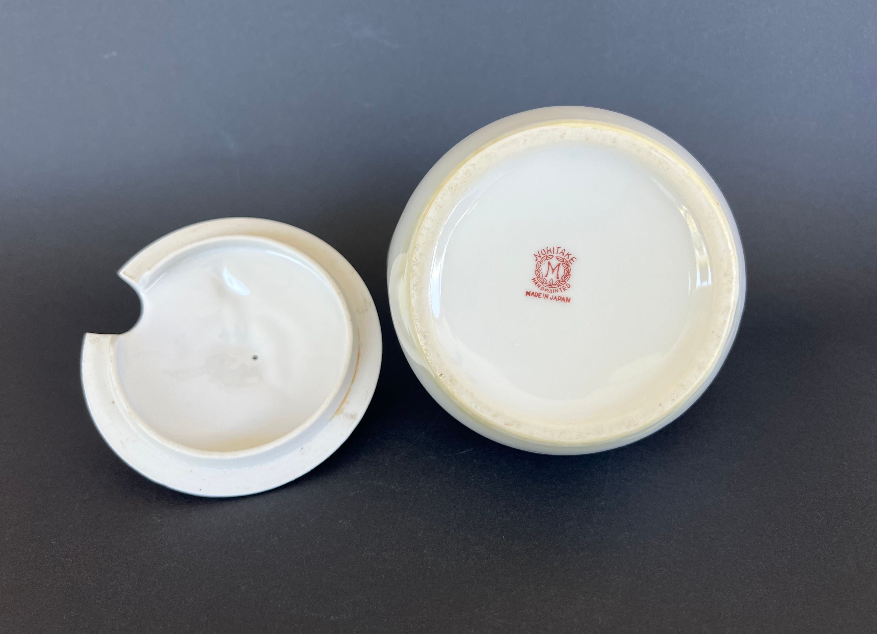 Vintage Noritake Hand Painted Art Deco Handled Covered Mayo/condiment ...