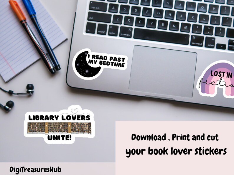 Printable Book Lover Stickers Printable Bookish Stickers - Etsy