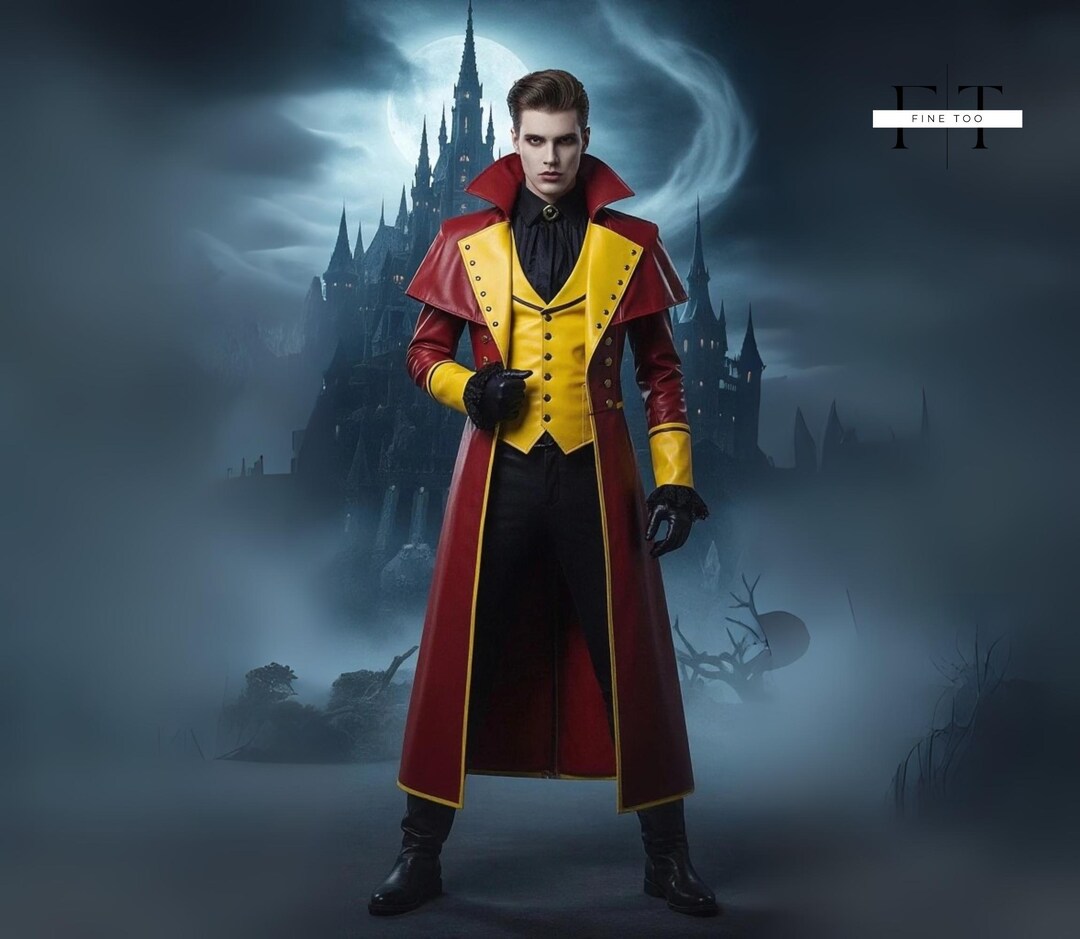 Genuine Leather Dracula Coat With Vest: Gothic Vampire Costume - Etsy