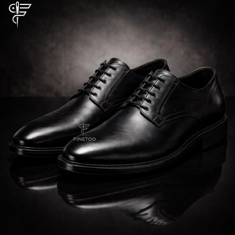 Men's Black Leather Oxford Shoes, Handmade Formal Dress Footwear - Etsy