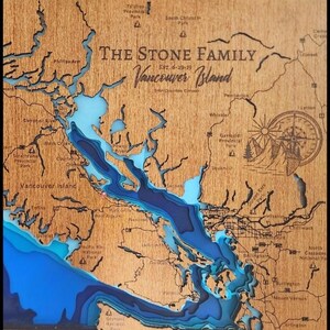 Vancouver Island Wood Map - Etsy