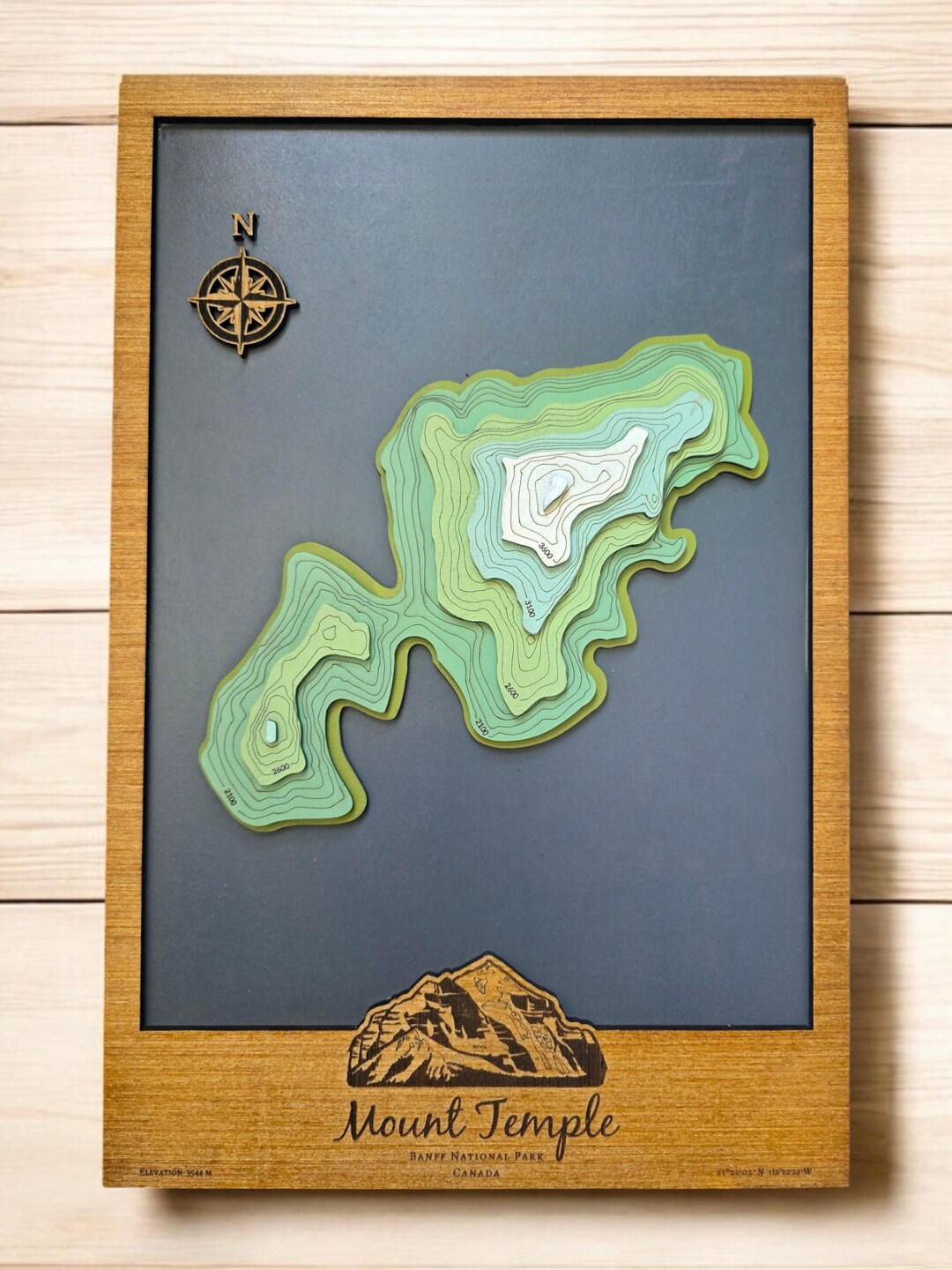 Handcrafted 3D Elevation Map of Banff, Alberta's Mount Temple - Etsy