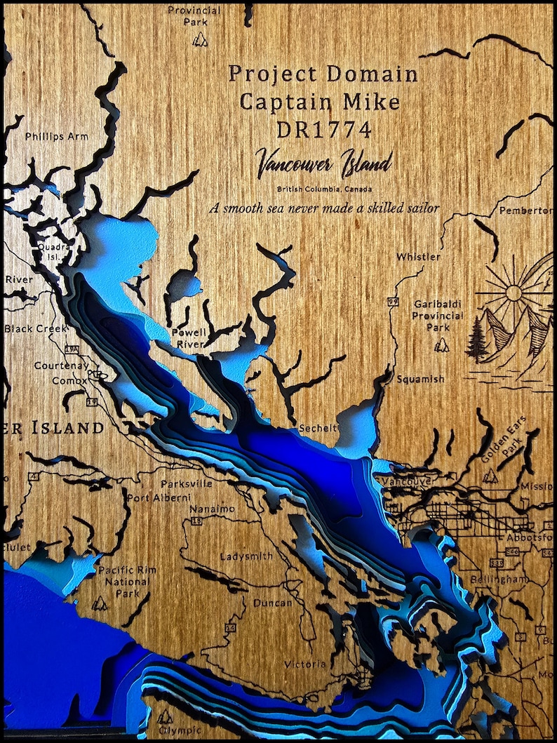 Vancouver Island Wood Map - Etsy