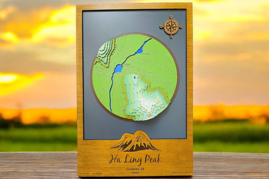Handcrafted 3D Elevation Map of Canmore's Ha Ling Peak - Etsy
