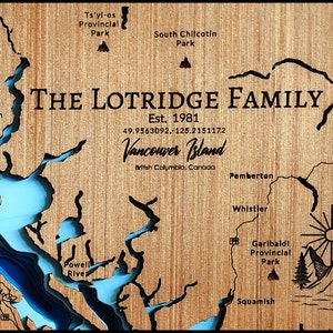 Vancouver Island Wood Map - Etsy