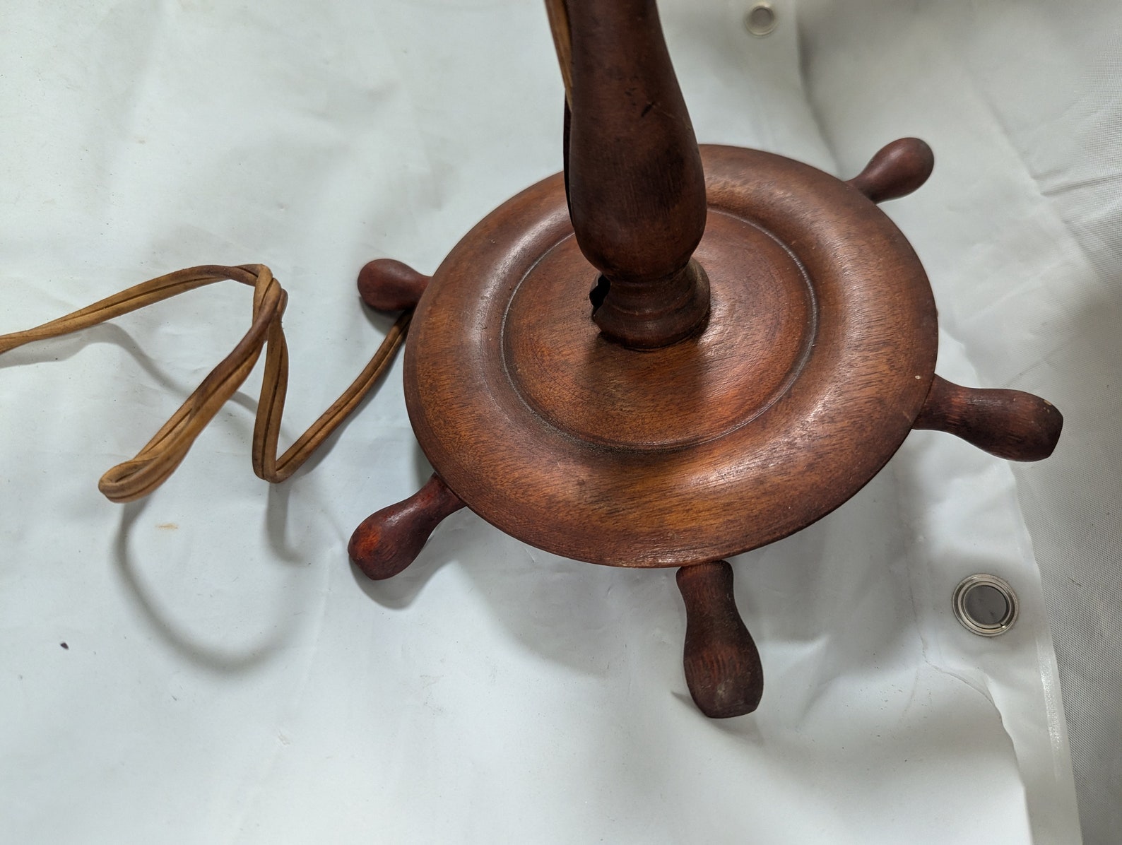 Vintage Nautical Wood Ship Steering Wheel Wall Lamp Sconce - Etsy
