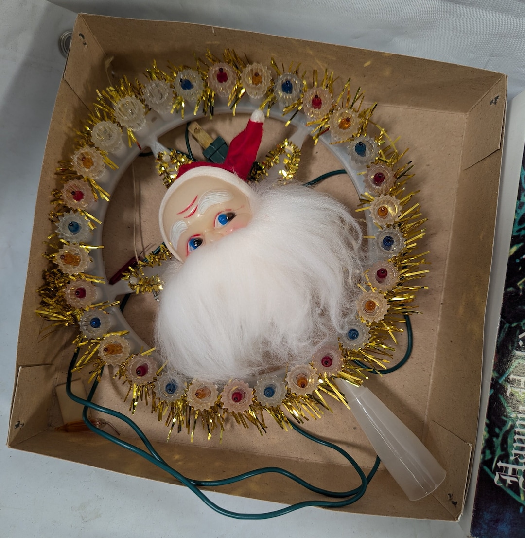 Vintage Santa Claus Face Christmas Tree Topper - Etsy