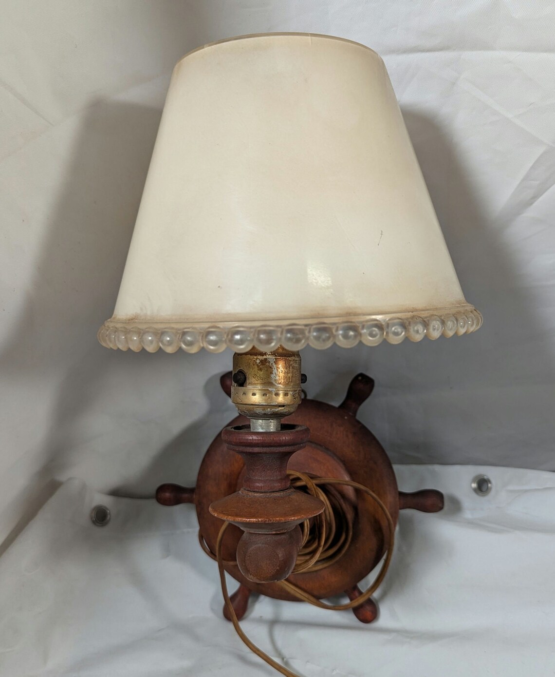 Vintage Nautical Wood Ship Steering Wheel Wall Lamp Sconce - Etsy