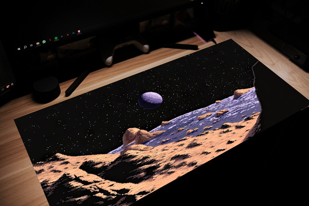 Purple Planet Retro 8 Bit Mouse Pad - Etsy
