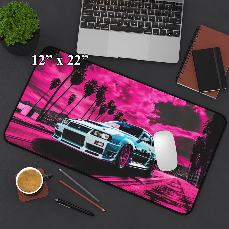Vaporwave Skyline GTR Mouse Pad - Etsy