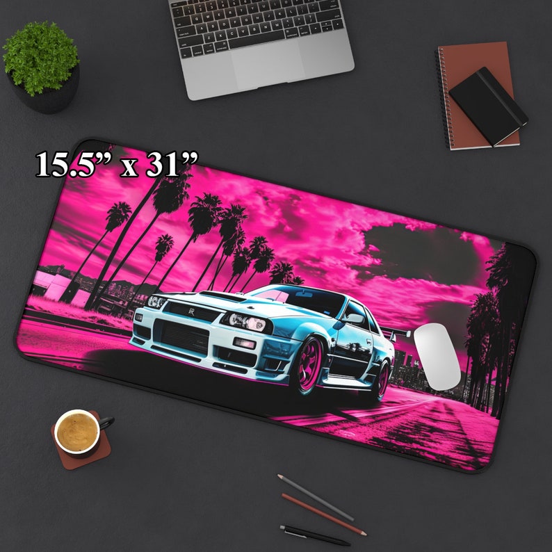 Vaporwave Skyline GTR Mouse Pad - Etsy