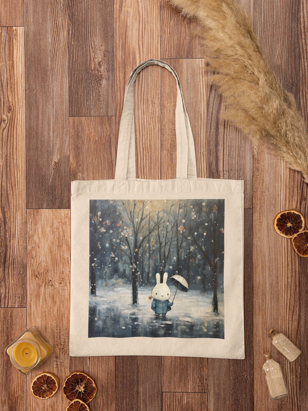 Limited Time Blue Bunny Tote Bag - Cottagecore, Cute Tote Bags ...