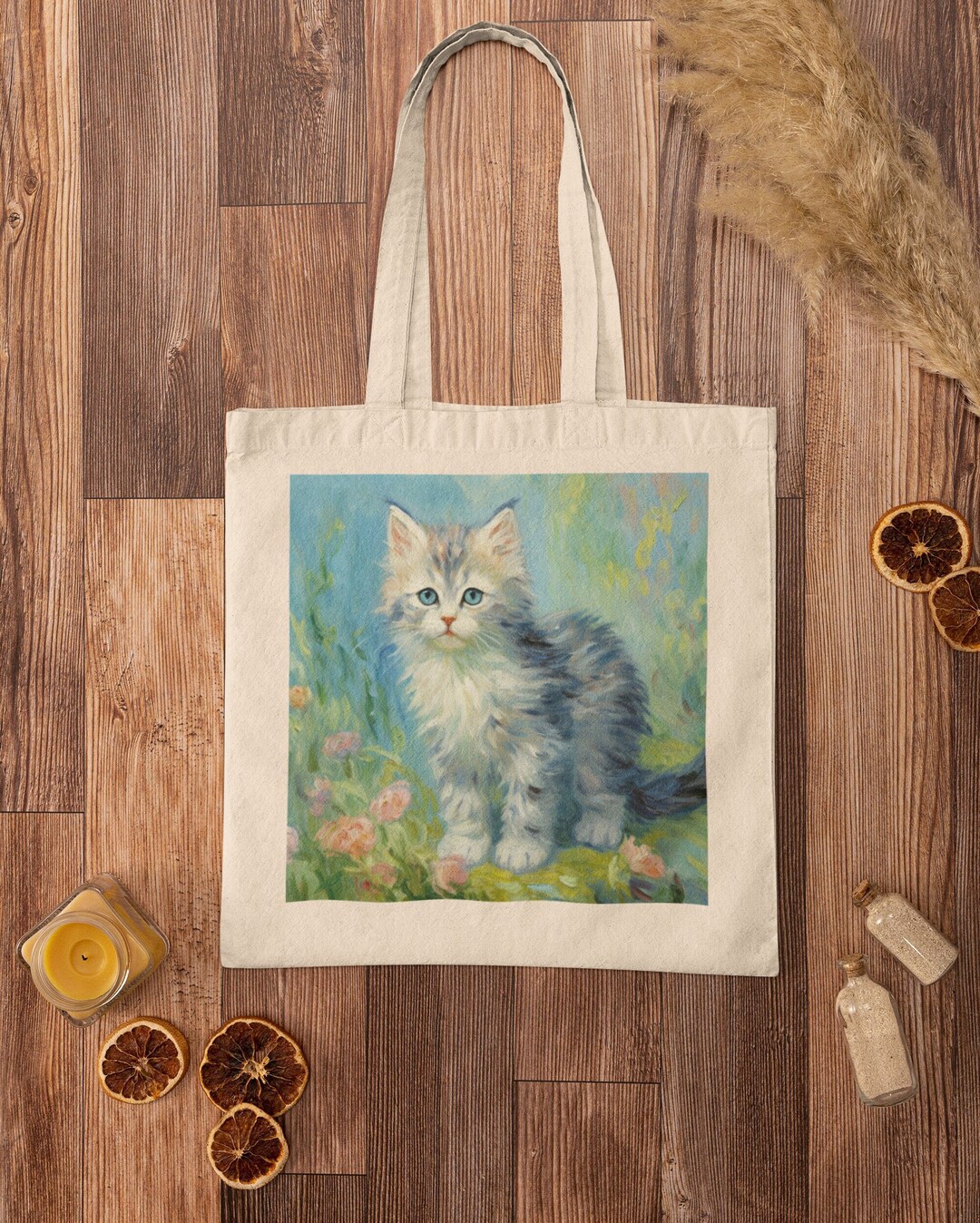 Cute Kitty Cats Dual-sided Claude Monet Tote Bag - Etsy