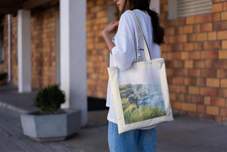 Cliffs of Moher Tote Bag: Ireland Scenic Canvas Bag - Etsy