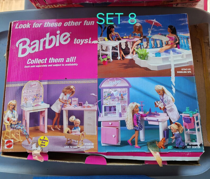 Vintage Mattel Barbie Toy Sets: Furniture, Nursery, Kitchen, School ...