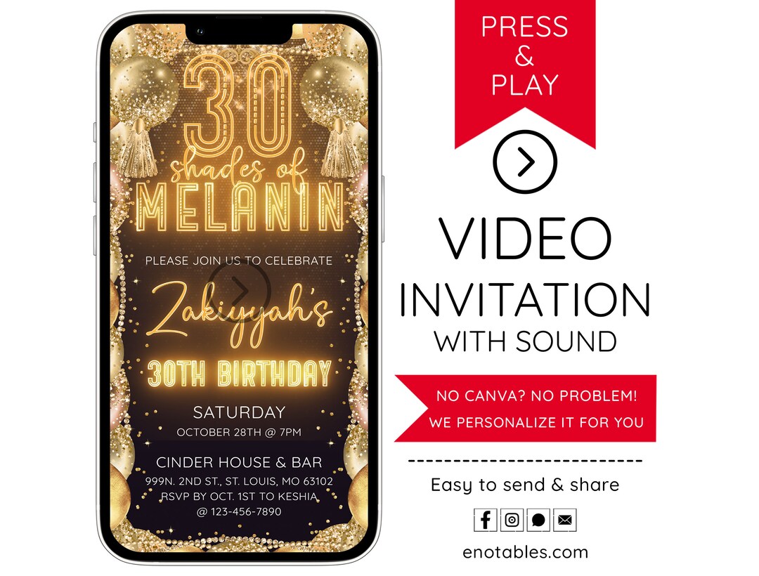 Personalized 30th Birthday Digital Invitation 30 Shades of - Etsy