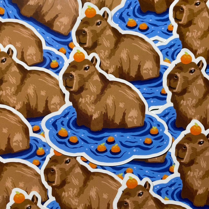 Cute Capybara Stickers - Etsy