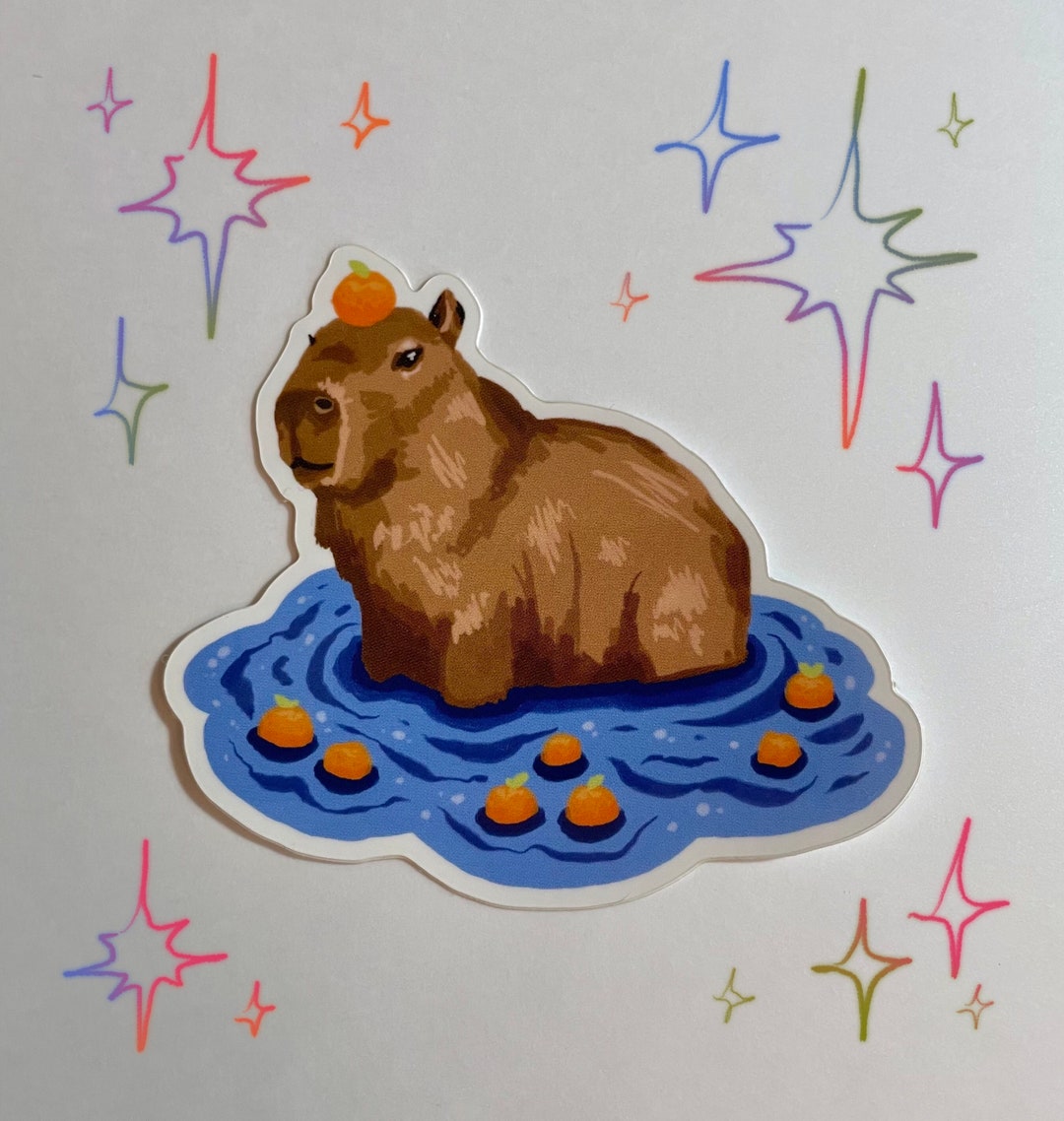 Cute Capybara Sticker Gloss Vinyl Waterproof - Etsy