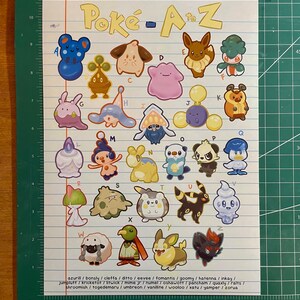 Poké a to Z | Pokémon Alphabet Poster - Etsy