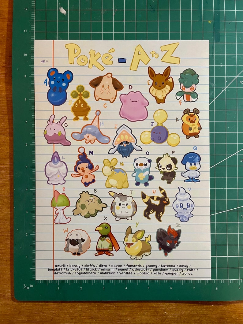 Poké a to Z | Pokémon Alphabet Poster - Etsy